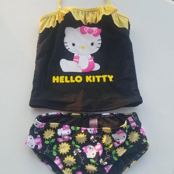 Hello Kitty | Swim | Girls Black Yellow Pink White Hello Kitty Tankini ...